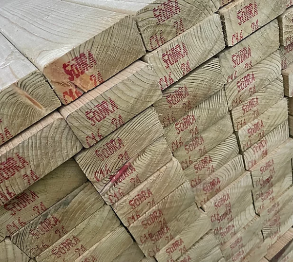 Graded Treated Timber C16 CLS 38mm - Sleepers and Scaffold Boards